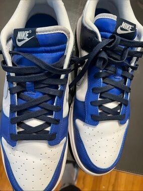 Nike | Shoes | Nike Dunks White Blue Lowtop Sneakers Mens Size 3 ...